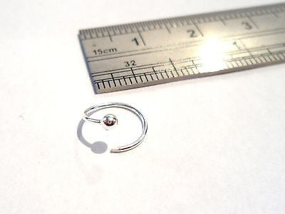 Sterling Silver Septum Thinner Hoop Ring Barbell Dainty 22 gauge 22g Small